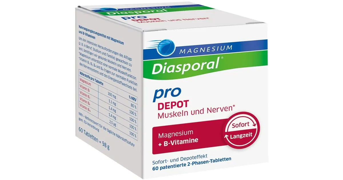 MAGNESIUM Diasporal Pro Depot Patentierte 2-Phasen-Tabletten 60 St ...